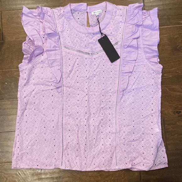 HEIMISH USA | Tops | Beautiful Lavender Ruffle And Eyelet 3x New With ...